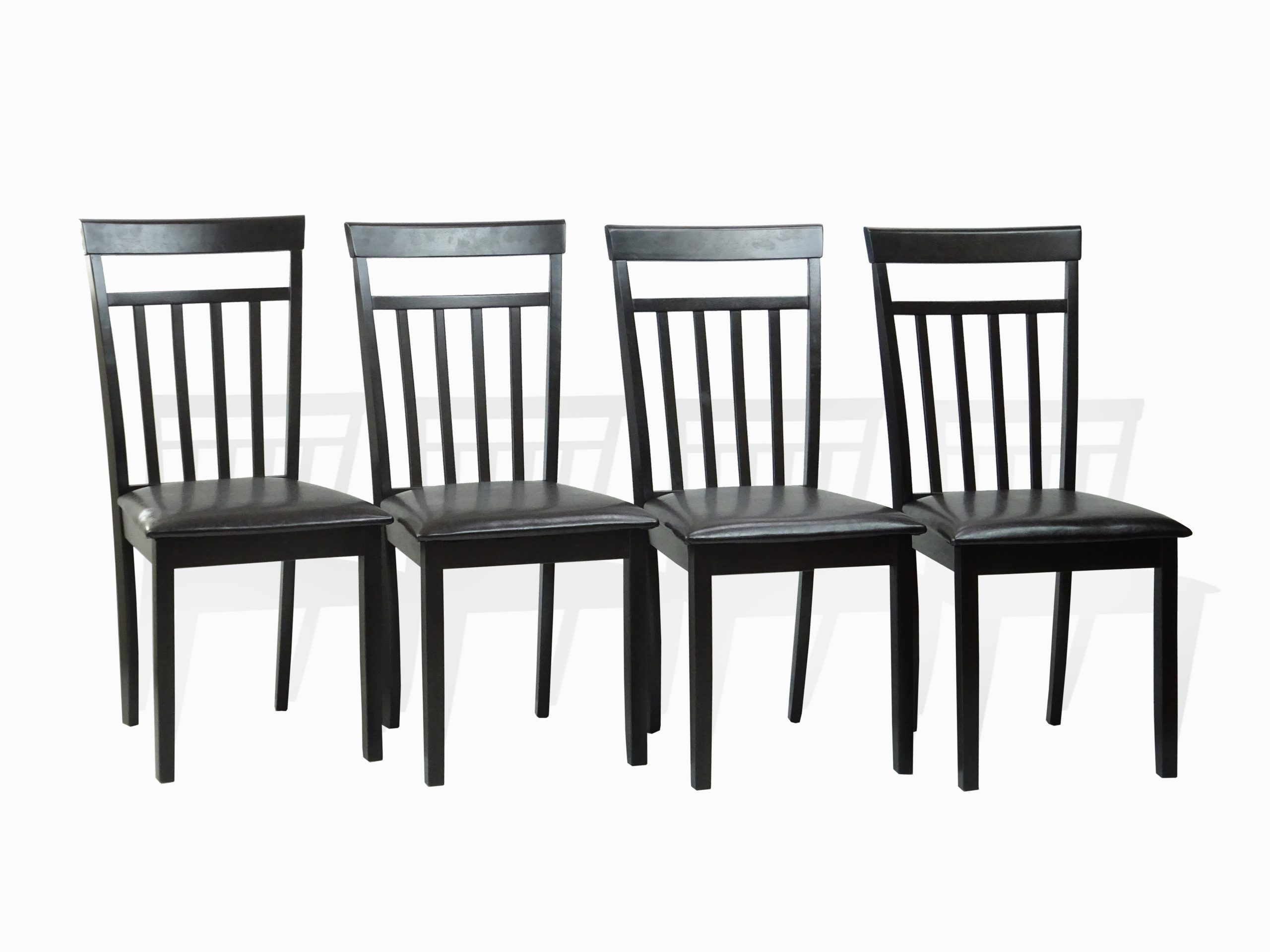 Set of 4 Warm Wooden Chairs, Espresso color
