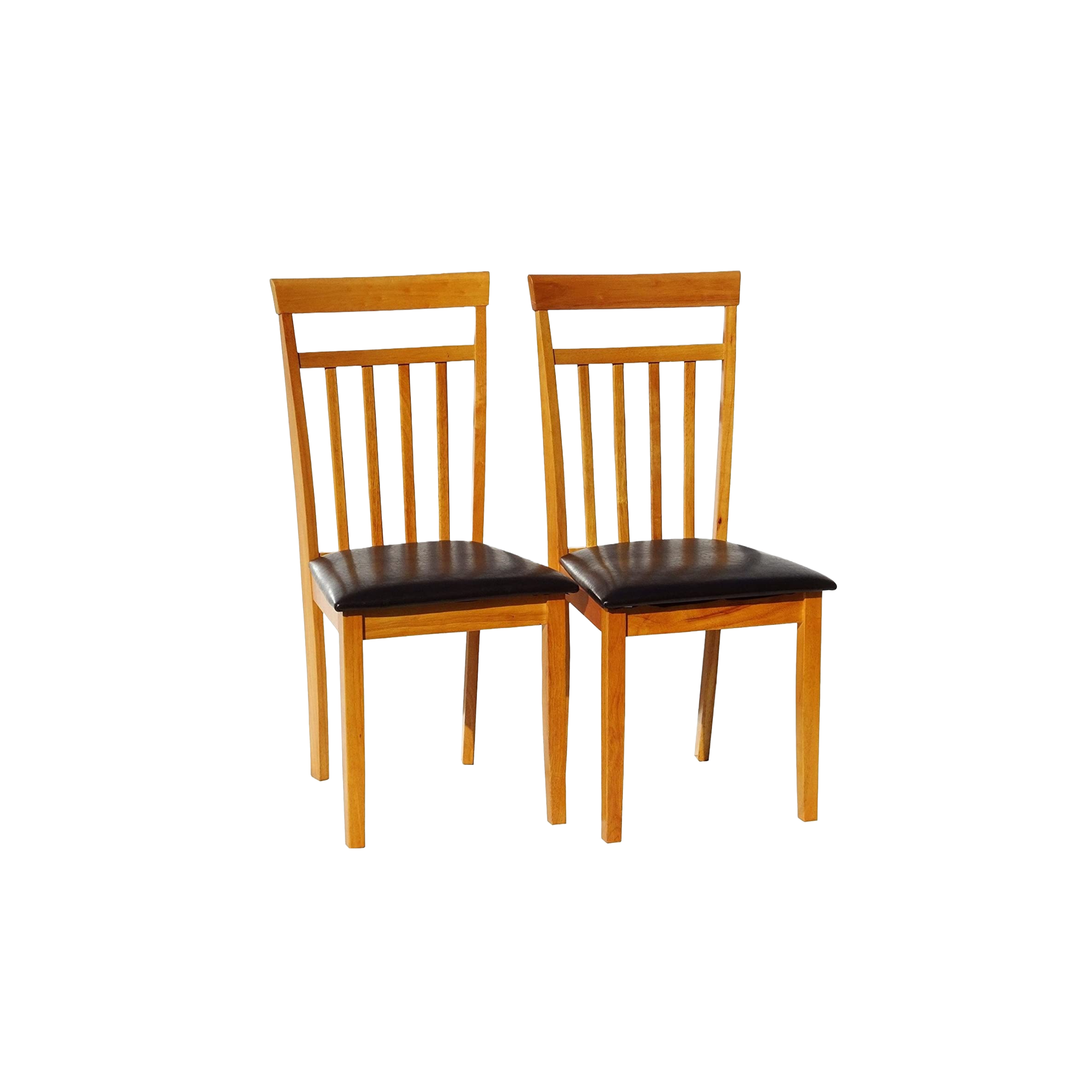 Set of 2 Warm Wooden Chairs, Maple color